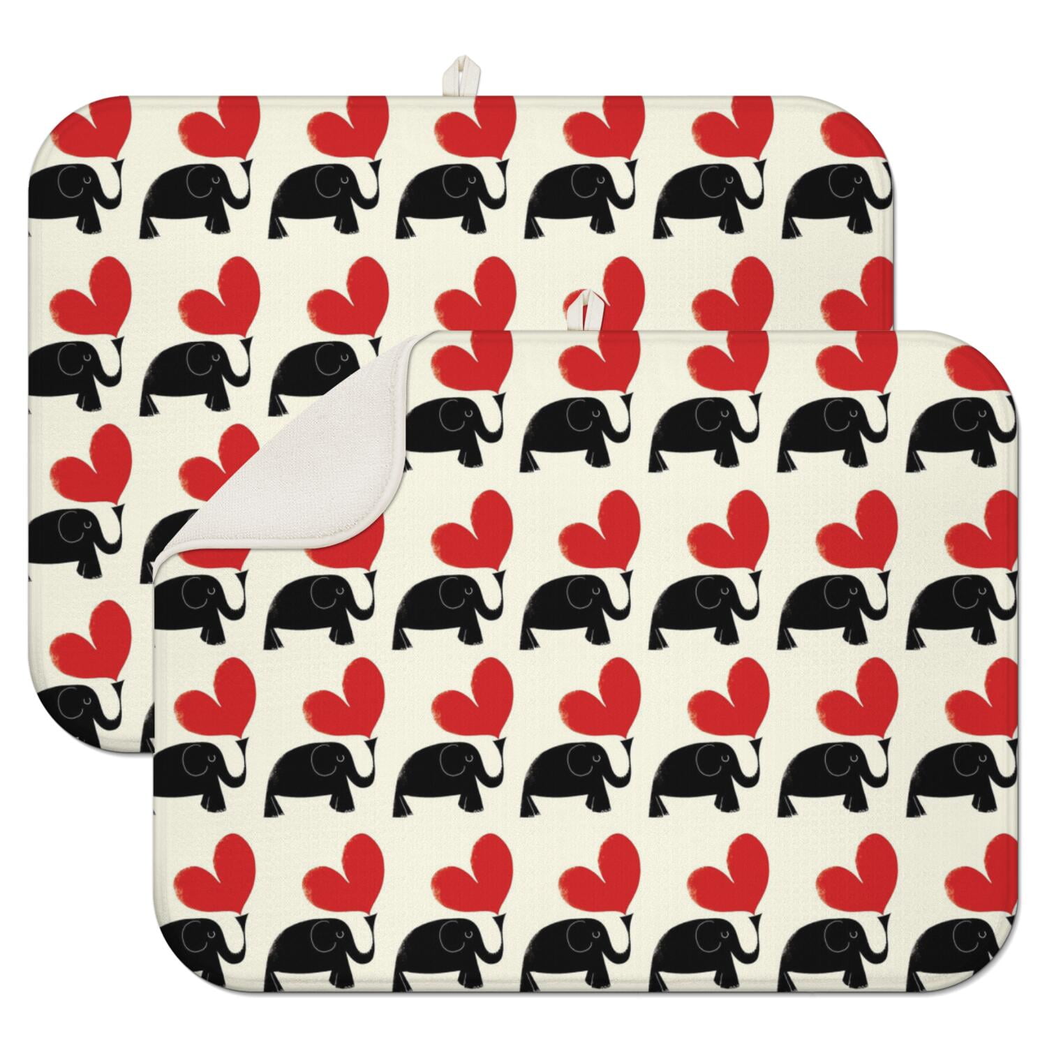 2pcs Nature-Themed Elephant Drying Mats Super Absorbent Washable ...