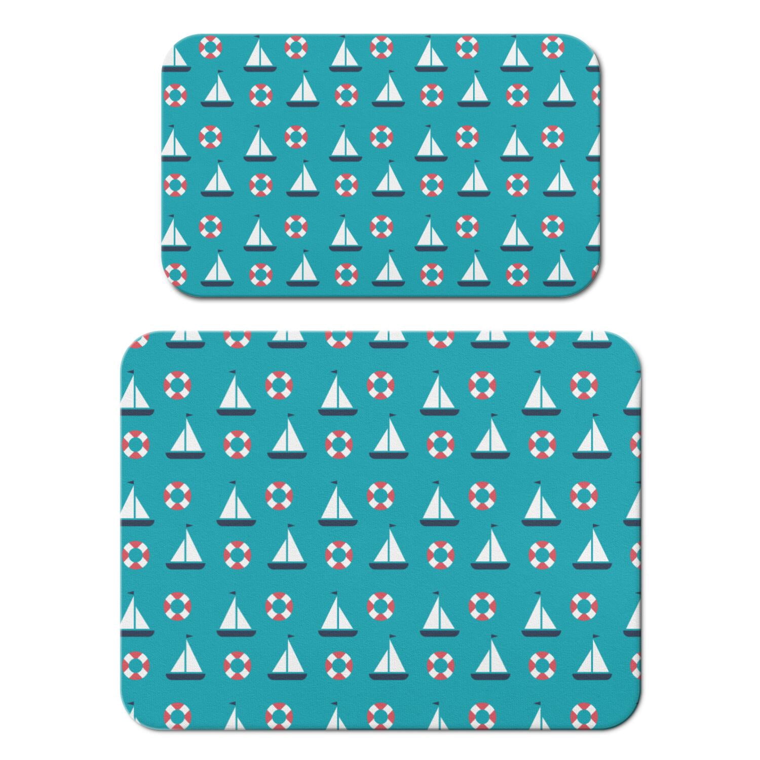 2pcs Nautical Coffee Maker Mat, Anchor Design Absorbent Coffee Station ...