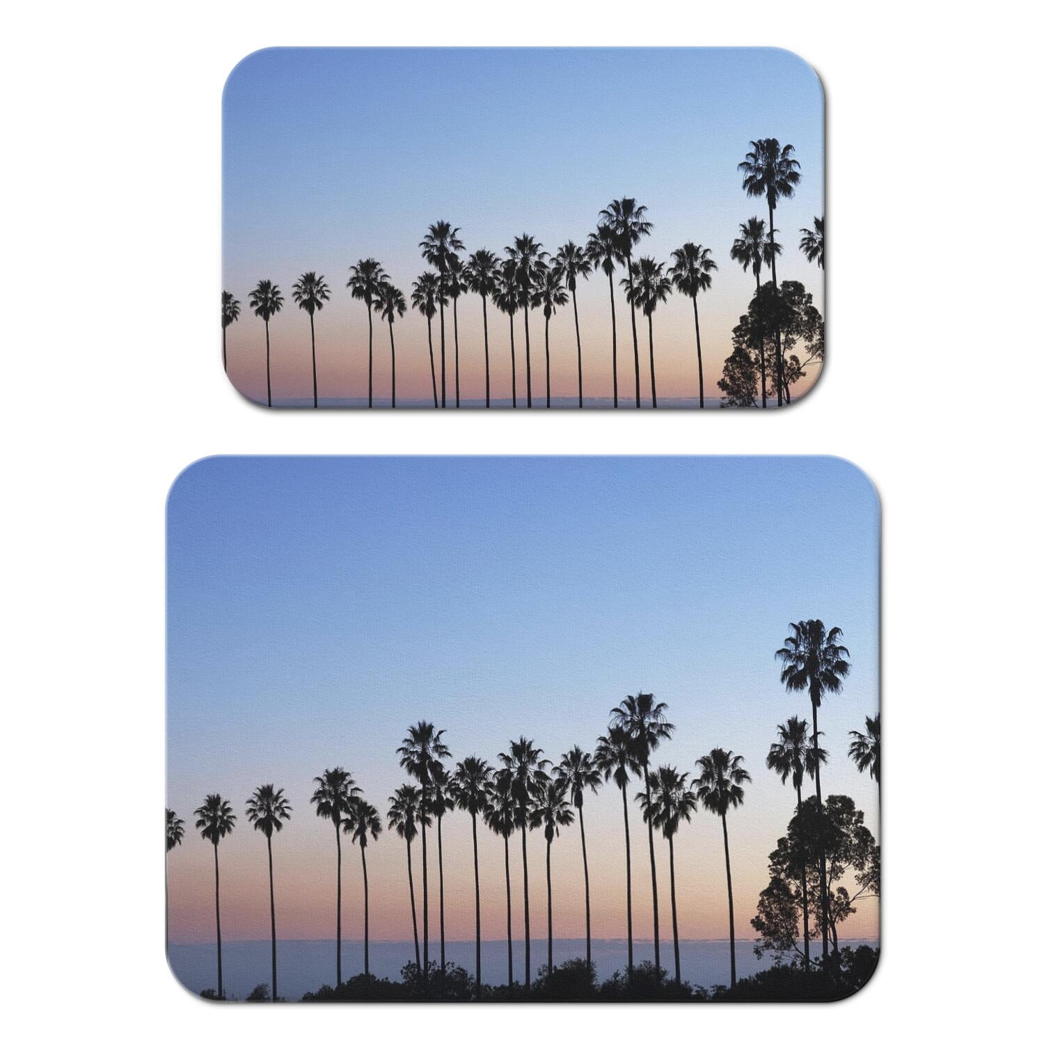 2pcs Neon Tropical Beach Sunset Coffee Mats - Non-Slip Multi-Layer ...