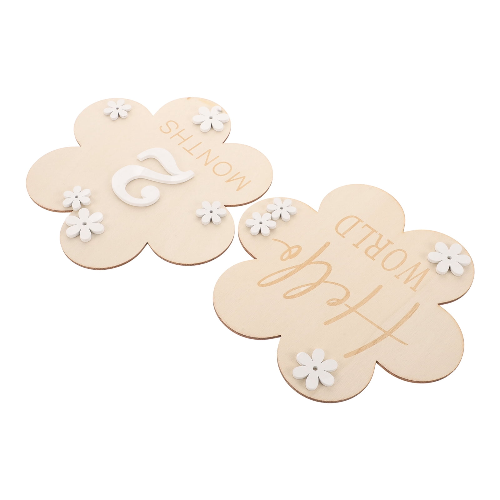 GOOHOCHY Wood Baby Birth Sign with Floral Motif for Nursery Decor and ...