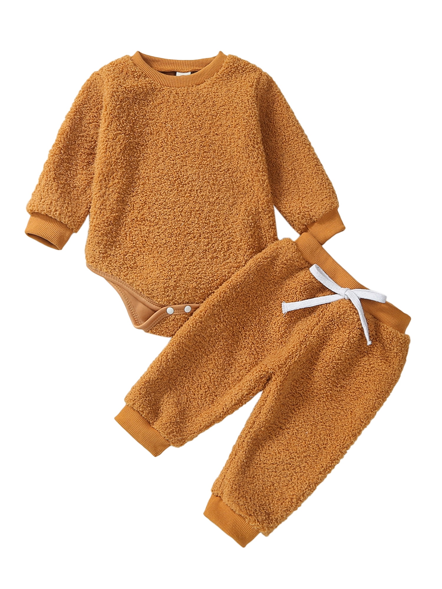 2pcs Newborn Baby Girl Boy Winter Outfits Clothes Set Long Sleeve Romper + Pants - Walmart.com