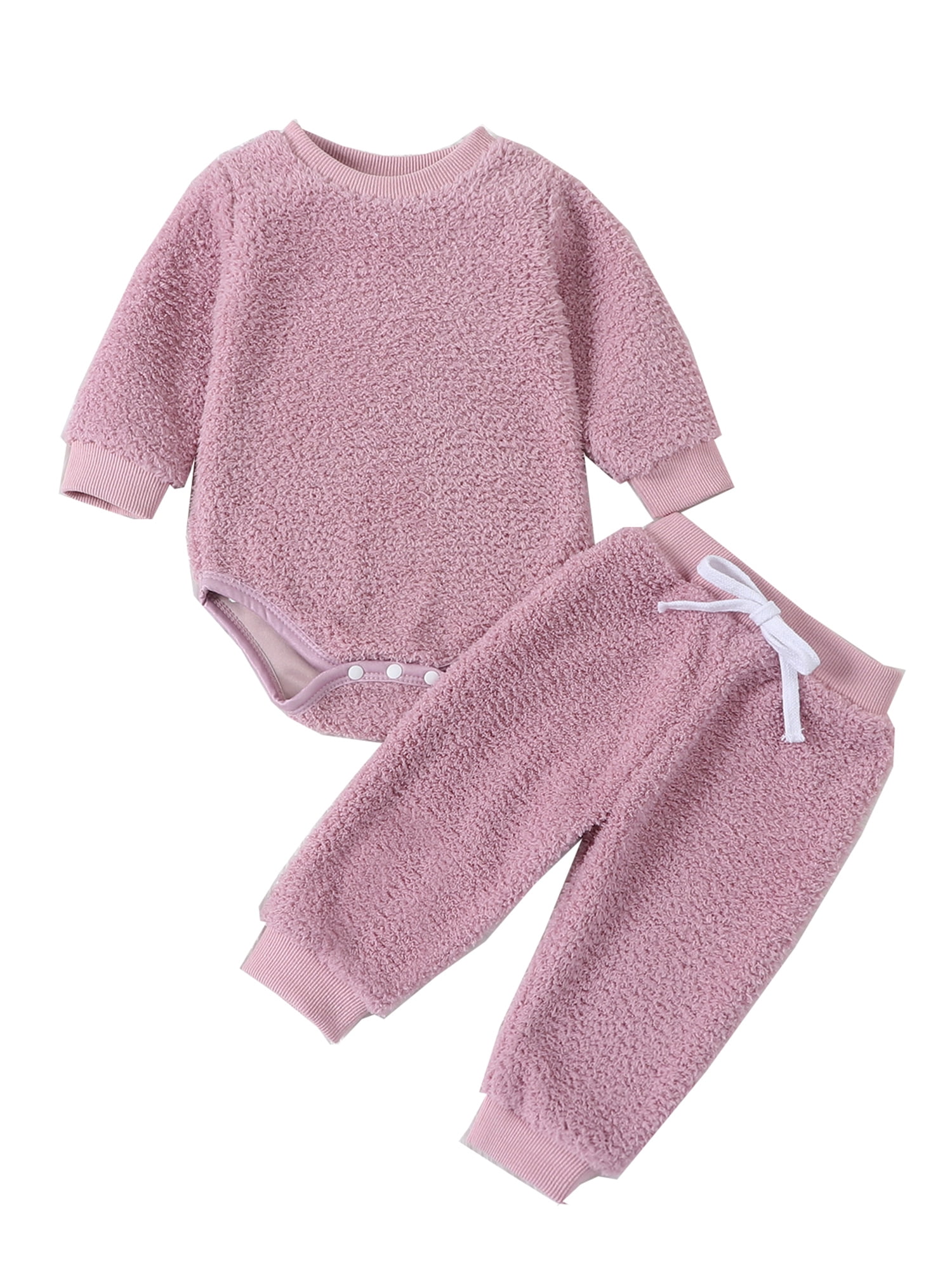 2pcs Newborn Baby Girl Boy Winter Outfits Clothes Set Long Sleeve Romper + Pants - Walmart.com