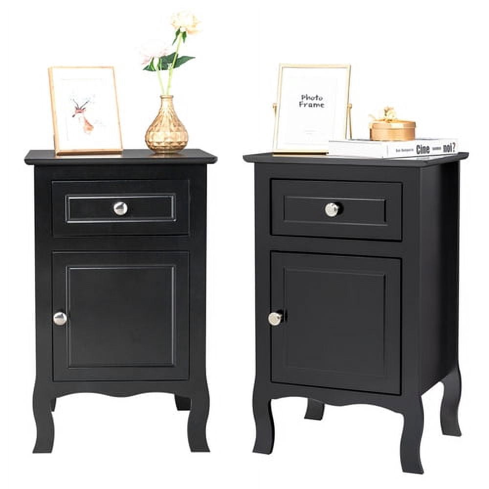 2pcs Nightstand with Drawer, Bedside Table for Bedroom, MDF Spray Paint ...