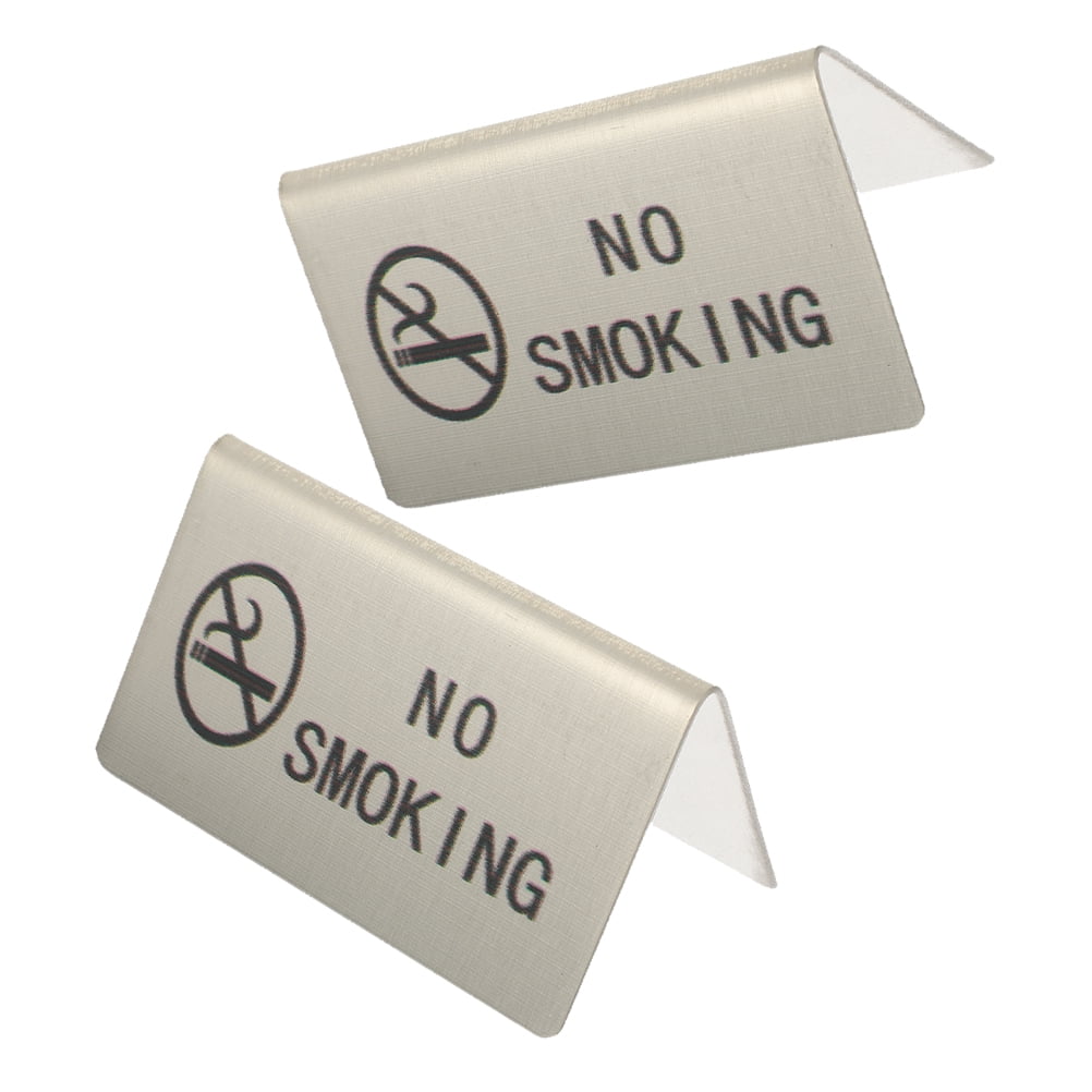 OFFIGAM Stainless Steel No Smoking Policy Enforcement Table Top Sign ...
