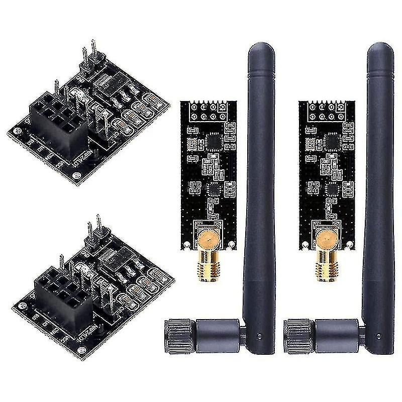 2pcs Nrf24l01+pa+lna Rf Transceiver Module With Antenna 2.4 Ghz 1100m ...