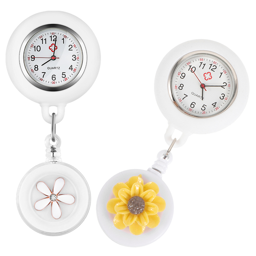 2pcs Nurses Watches Brooch Retractable Fob Watch Clip-on Pocket Watch ...