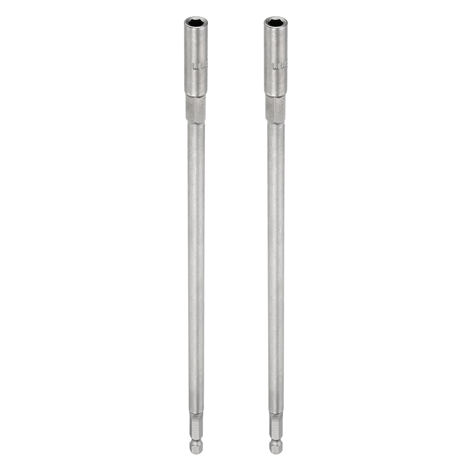 Uxcell 2Pcs Nut Driver Drill Bit 6mm Socket 1/4" Hex Shank 10" Long ...