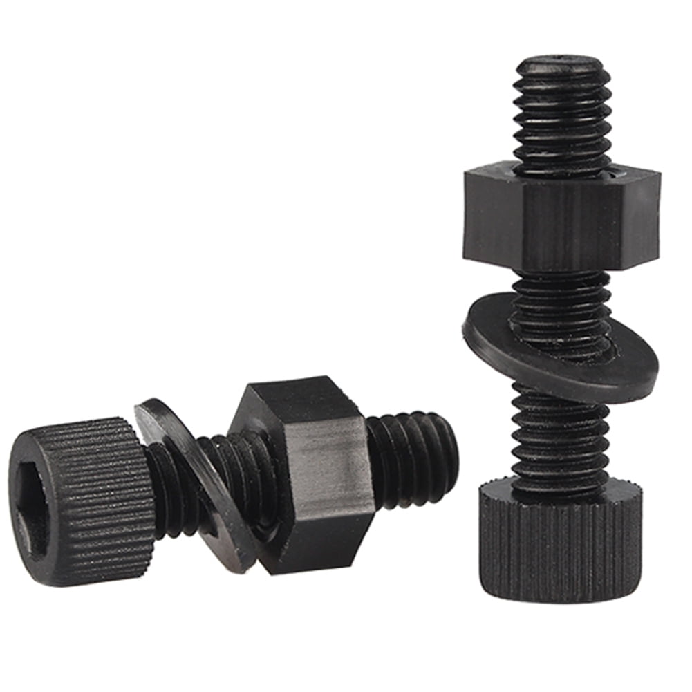 2pcs Nylon Black Hexagon Socket Combination Bolt Set M12x100mm ...