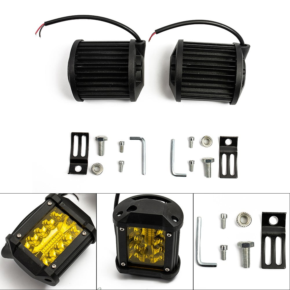 2pcs Off-Road Vehicle Car 4 Inch Yellow Driving Fog Light Working ...