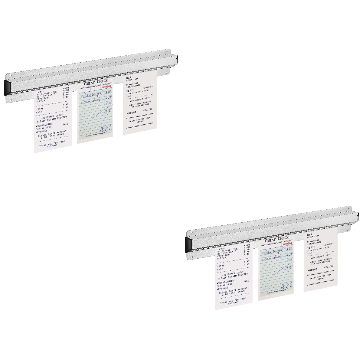 2pcs Order Grabber Ticket Holder Receipt Holder Wall-mounted Restaurant ...
