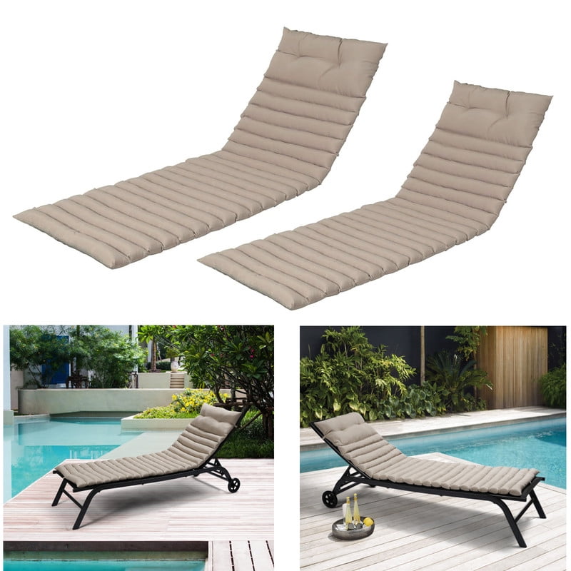 2pcs Outdoor Chaise Lounge Cushions, Waterproof Patio Foldable Chair ...