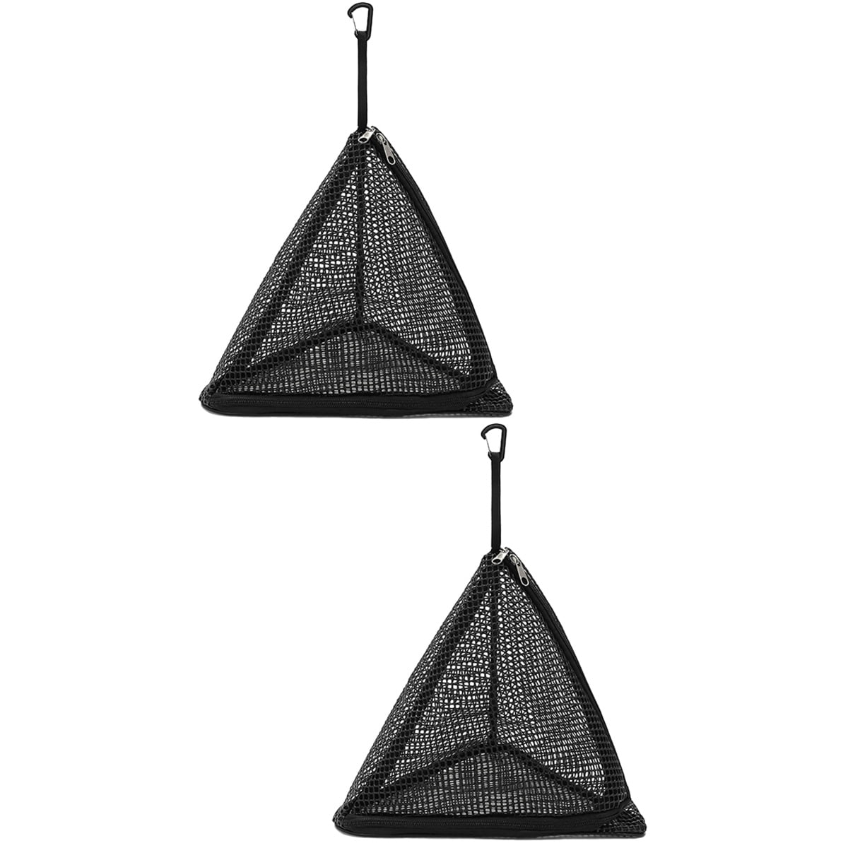 2pcs Outdoor PVC Holder Black Hanging Mesh Net Triangle Shape Food ...