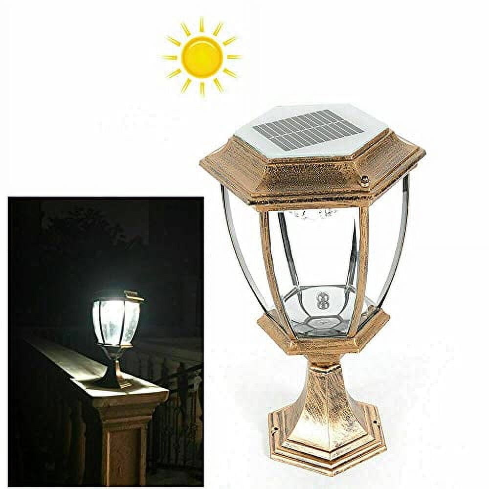 2pcs Outdoor Solar LED Post Lights,Garden Post Lamp Landscape Lighting ...