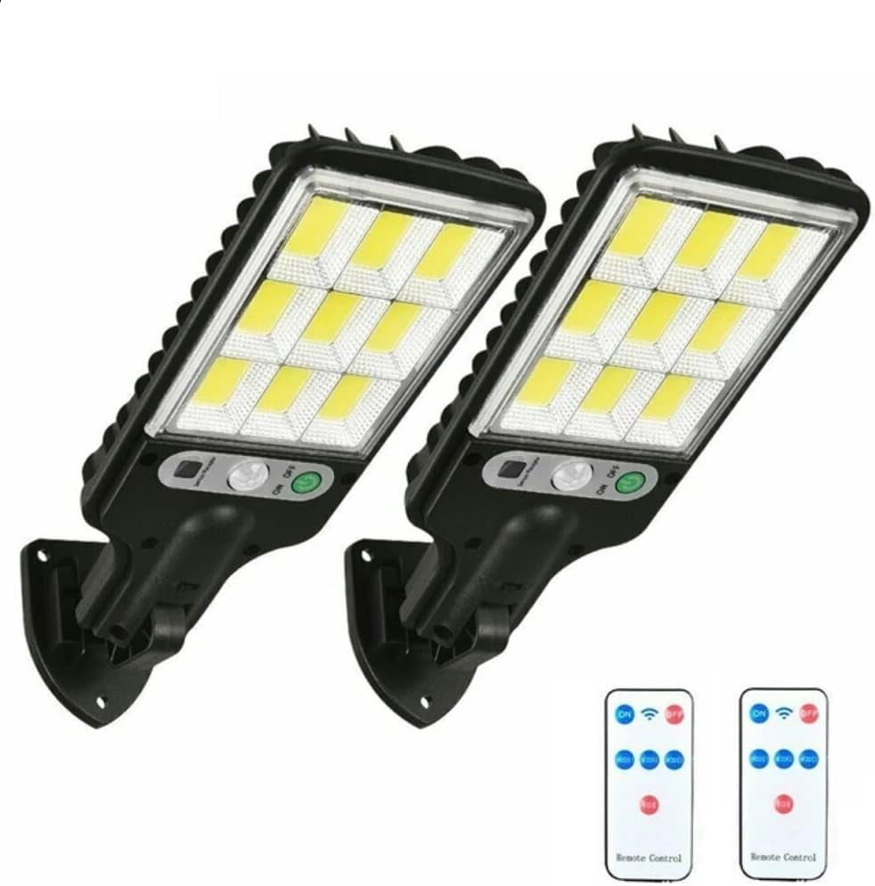2pcs Outdoor Solar Street Lights, LED Wall Lights with Remote Control ...