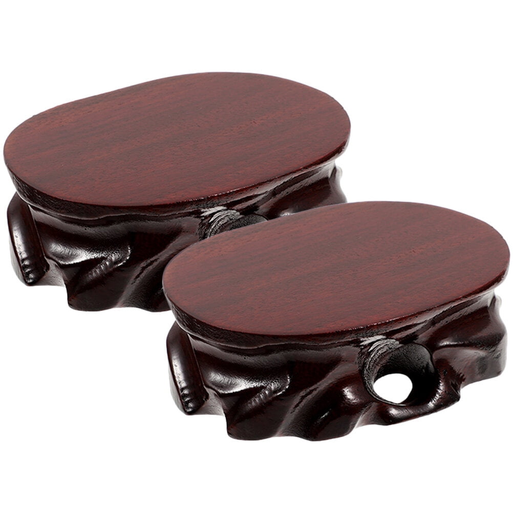 2pcs Oval Wooden Display Bases for Crafts, Ornaments, Planters ...