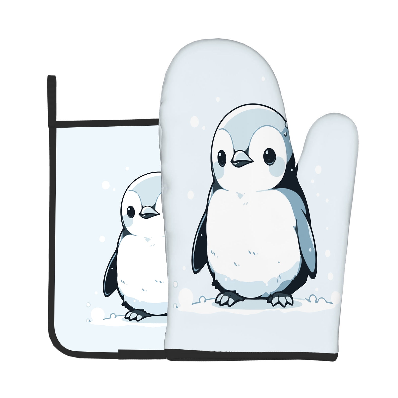 2pcs Oven Mitts Pot Holders Cute Penguin Kitchen Heat Resistant Hot ...