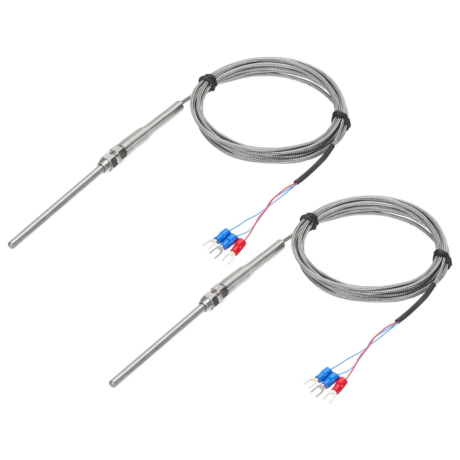 2pcs PT100 RTD Thermocouple Stainless Steel M8 Temperature Sensor -50 ...