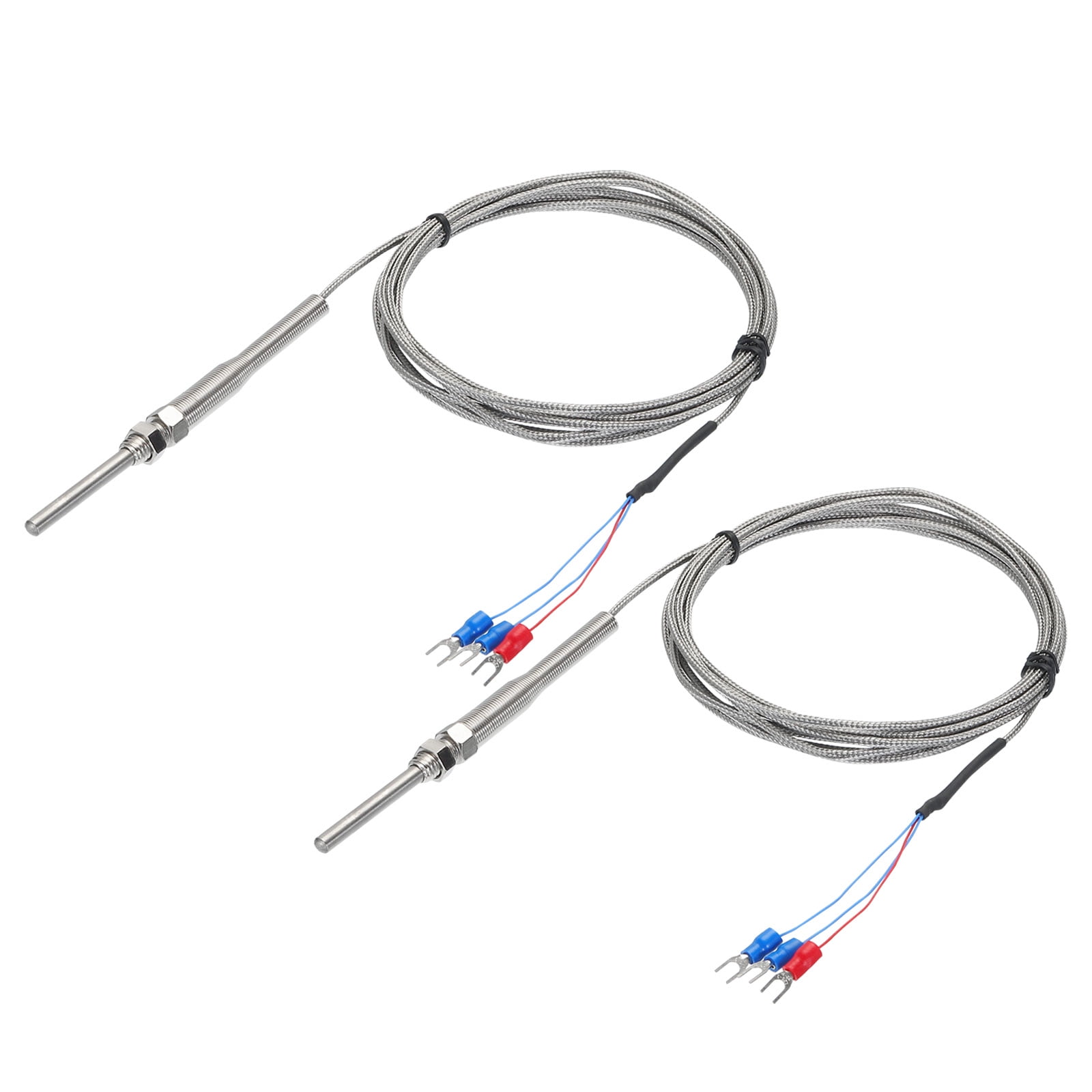 2pcs PT100 RTD Thermocouple Stainless Steel M8 Temperature Sensor -50 ...