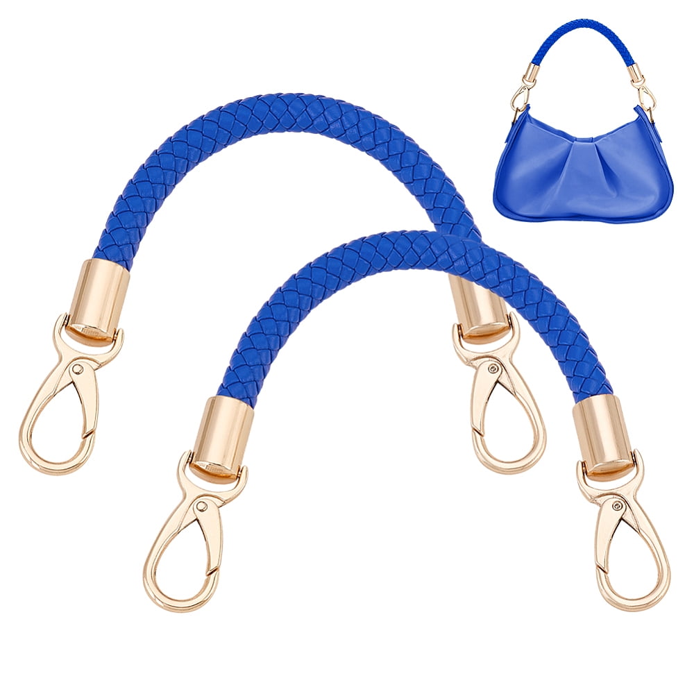 2pcs PU Imitation Leather Round Cord Bag Handles with Metal Clasps ...