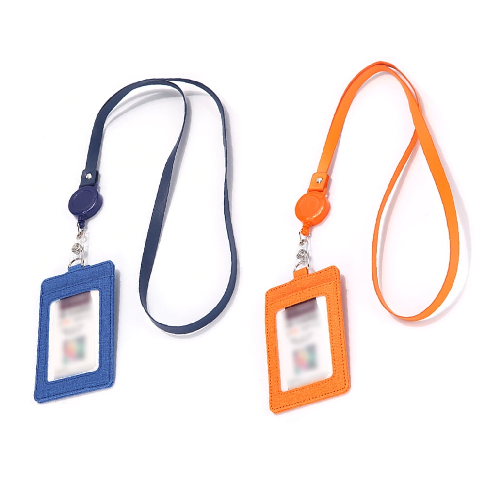 2pcs PU Leather Badge Holder, Vertical ID Card Holders with ID Window ...