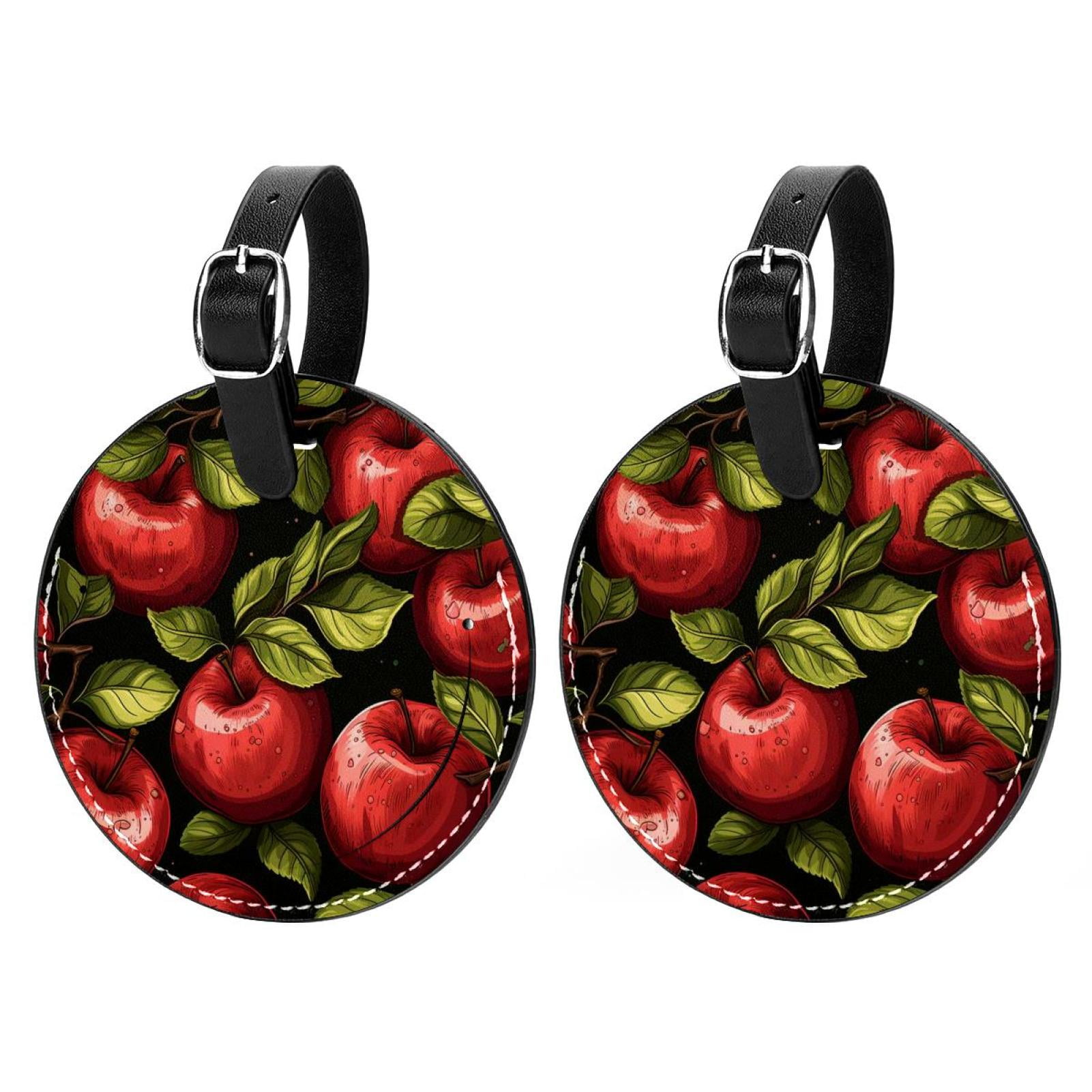 2pcs PU Leather Round Bag Tags Suitcase Handbag Tags with Privacy Cover ...