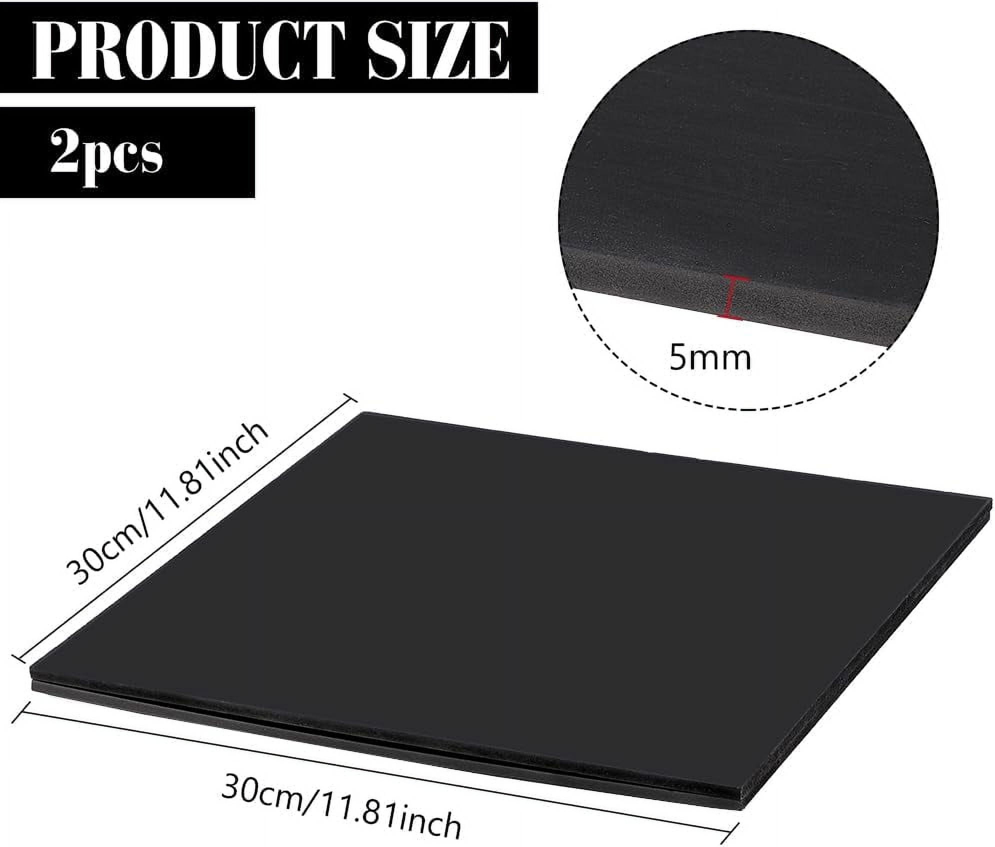 2pcs PVC Foam Board Sheet 12x12inch Square Black Foam PVC Plates ...