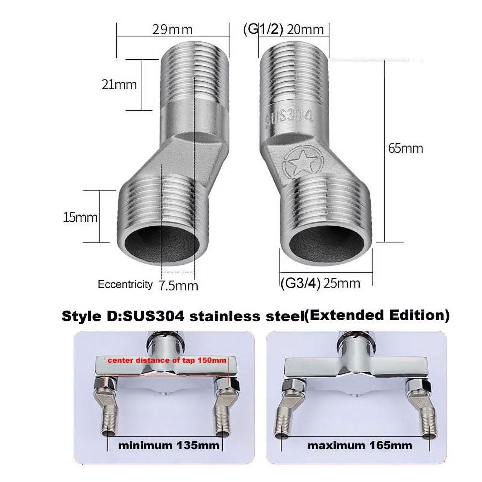 2pcs/Pair Shower Faucet Adjustable Adapter Solid Brass Wall Mounted ...
