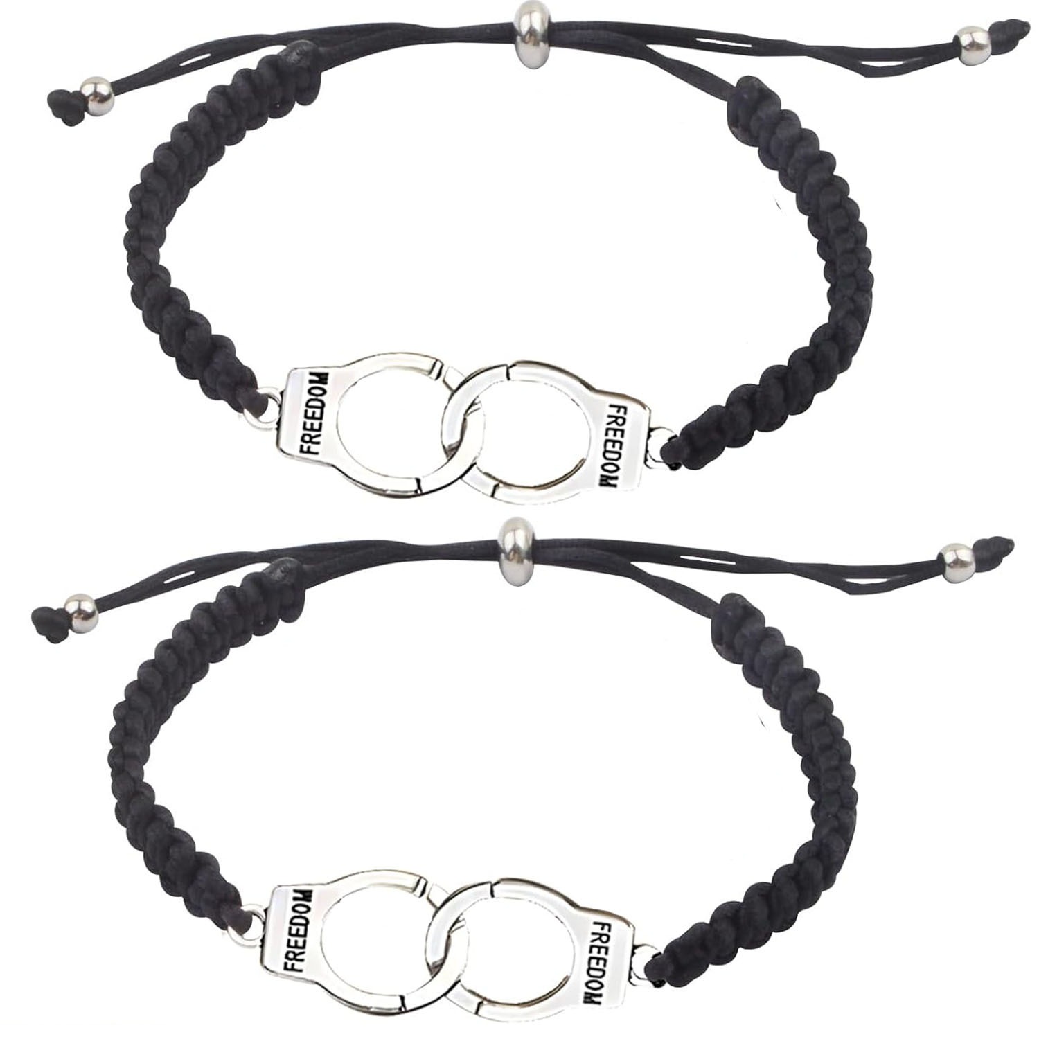 2pcs Partners in Crime Bracelets Handcuff Distance Matching Adjustable ...