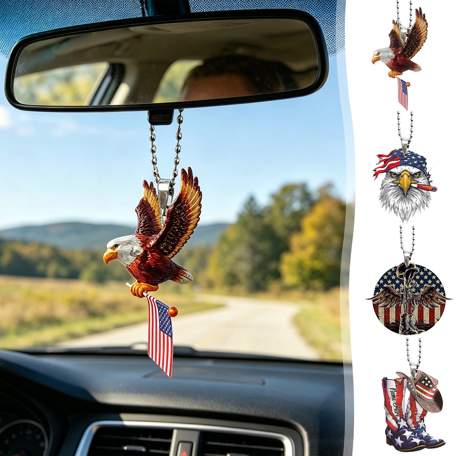 2pcs Patriotic Eagle Flag Pattern Acrylic Decorative Panels, Exquisite ...