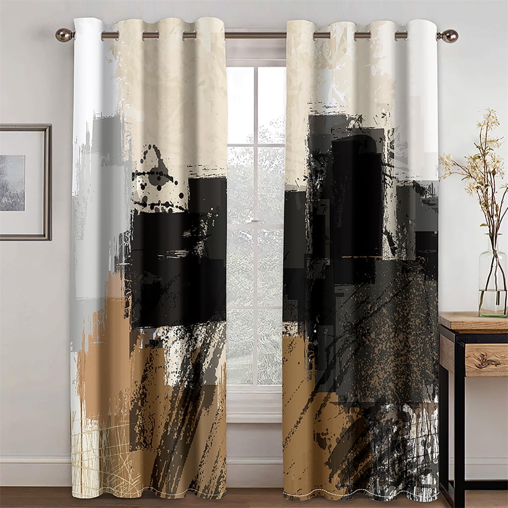 2pcs Peacock Style Printed Curtain For Home r Rod Pocket Window ...