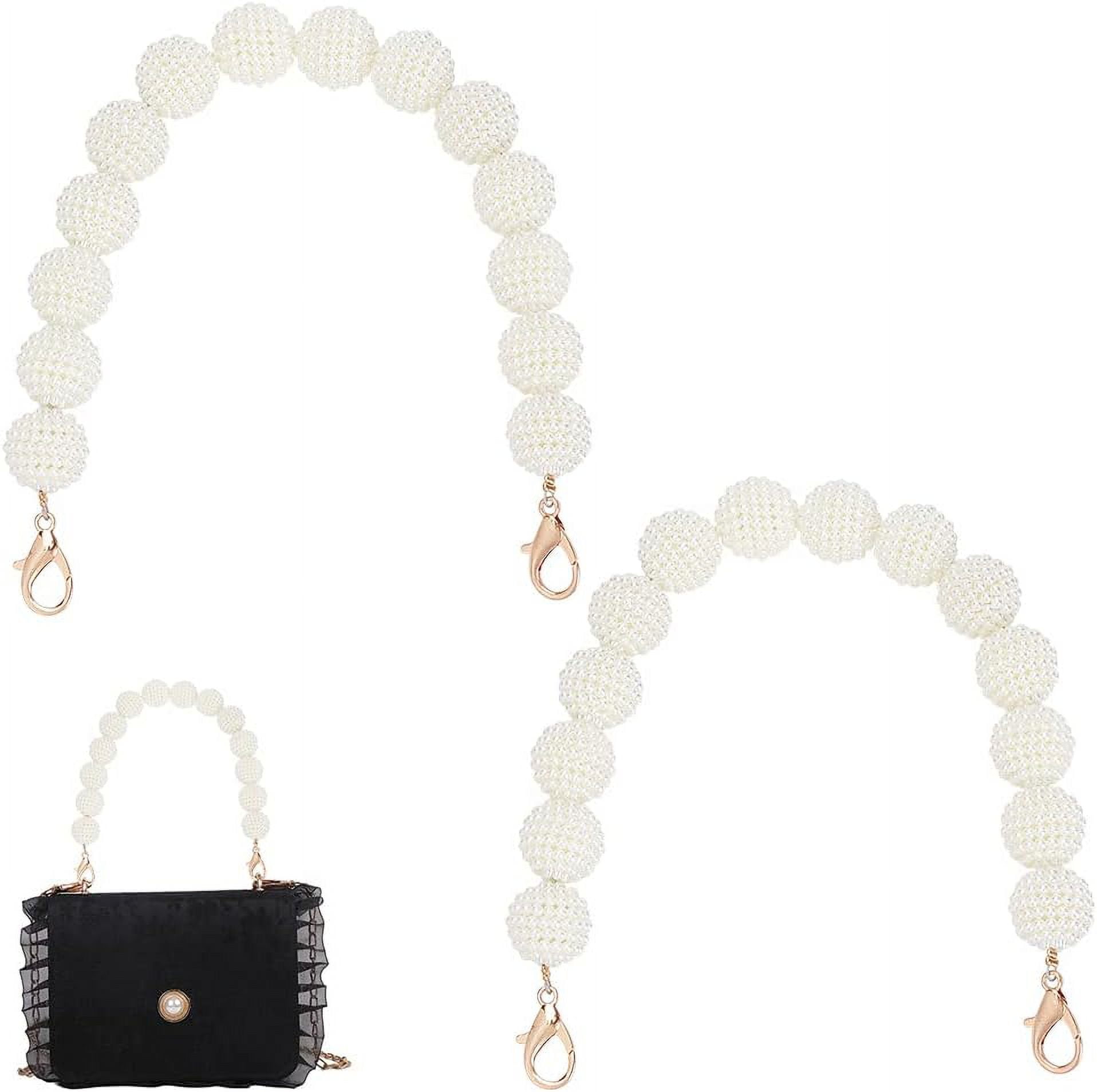 2pcs Pearl Purse Chain 12.2 Inch Beaded Handbag Chain Handles ...