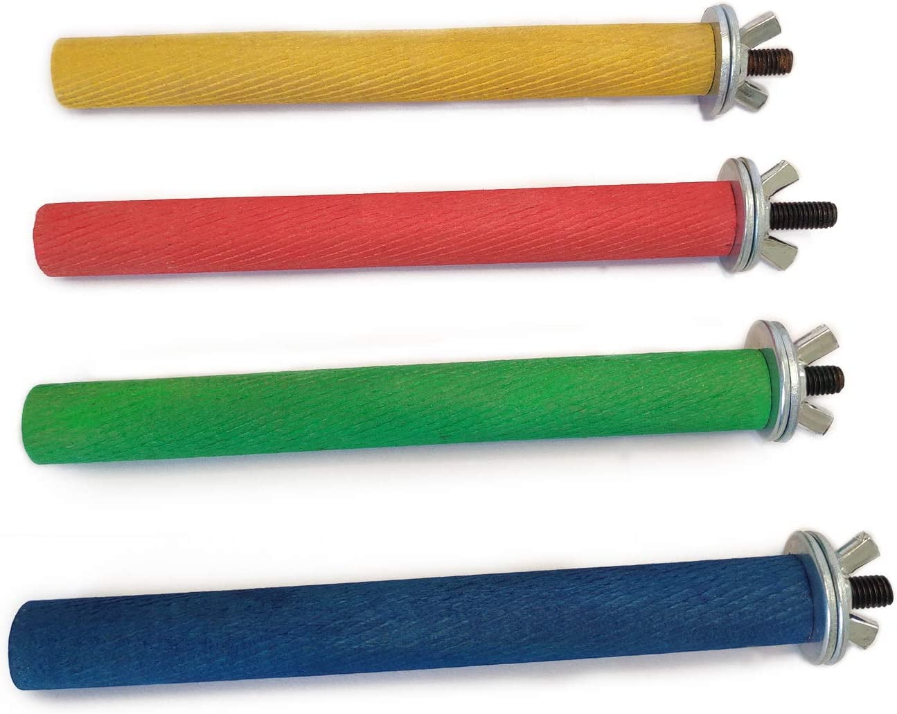 2pcs Perchs Stand Toy Cage Accessories Natural Colorful Wood Perch ...