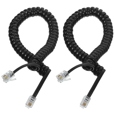 RCA White Telephone Landline Wire Cable Connector with 15ft Phone Line ...