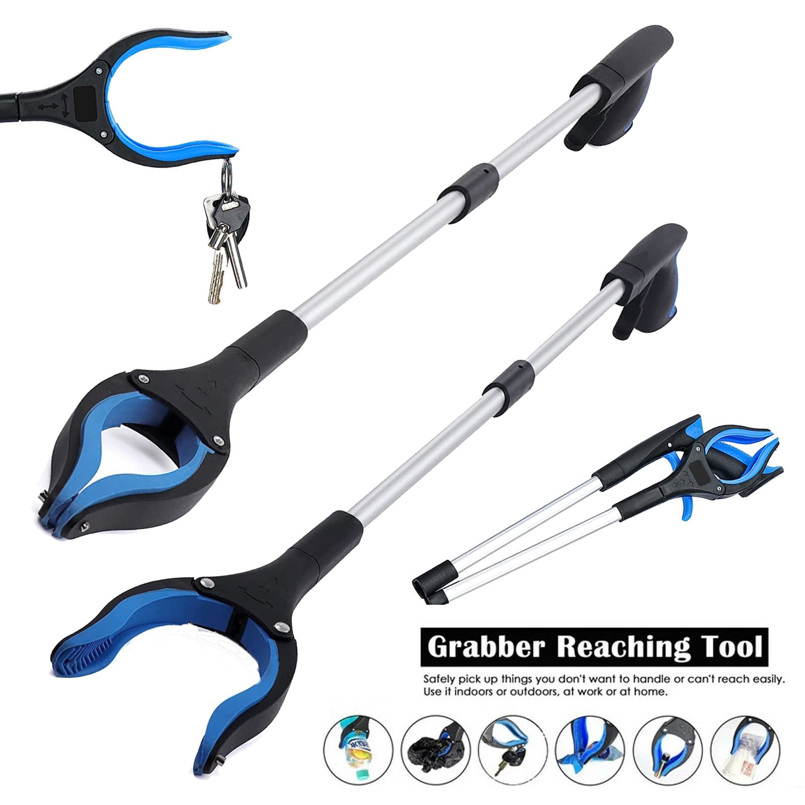 2pcs Pick Up Claw Grabber Reacher Grabber Tool Rotating Jaw,Foldable ...