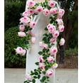2pcs Pink Artificial Rose Vine Garland 12ft Bendable Hanging Floral ...