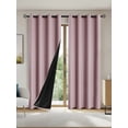 2pcs Pink Blackout Curtains With Thermal Insulation Lining, Lightweight ...