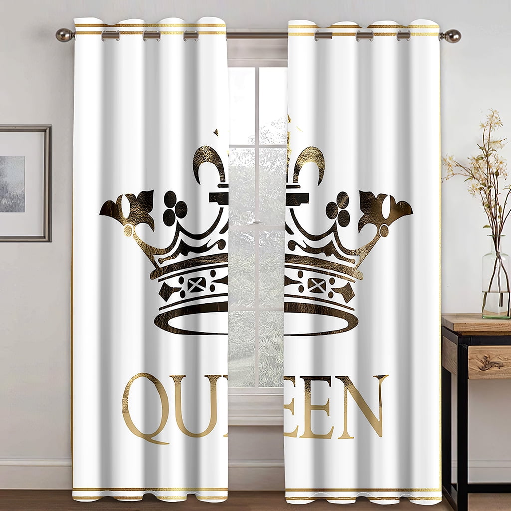 2pcs Pink King Crown Kids Girl Boy Curtains Blinds Window Treatment for ...