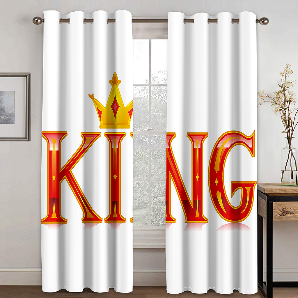 2pcs Pink King Crown Kids Girl Boy Curtains Blinds Window Treatment for ...