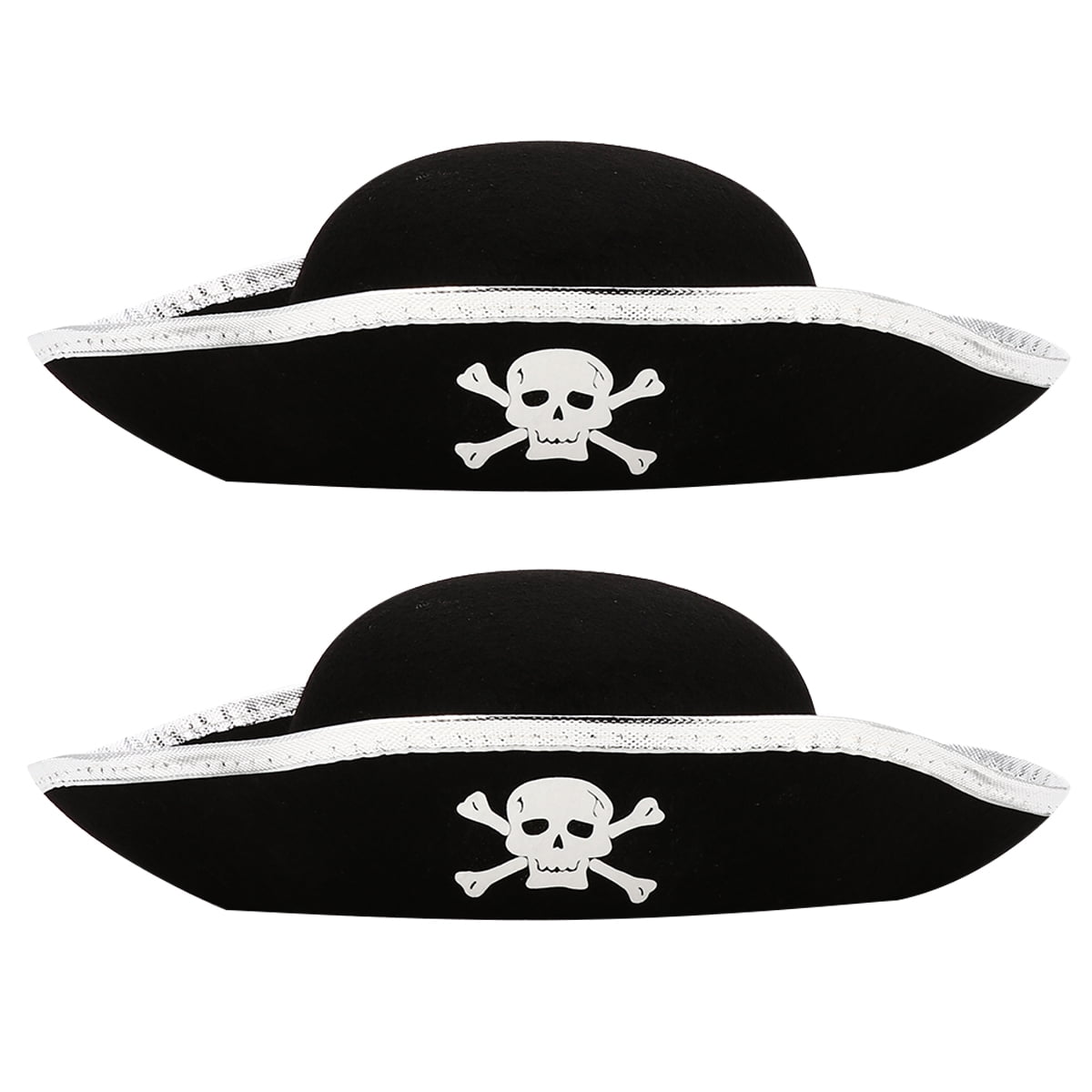 2pcs Pirate Hats Skull Pattern Pirate Captain Costume Caps for Adults ...