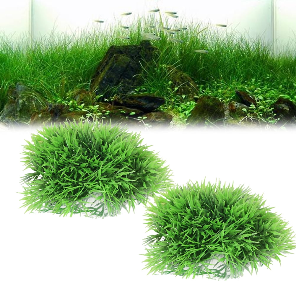 SEWOART Aquarium Water Grass Decor Green 2Pack 3.9x3.9x2in - Walmart.com