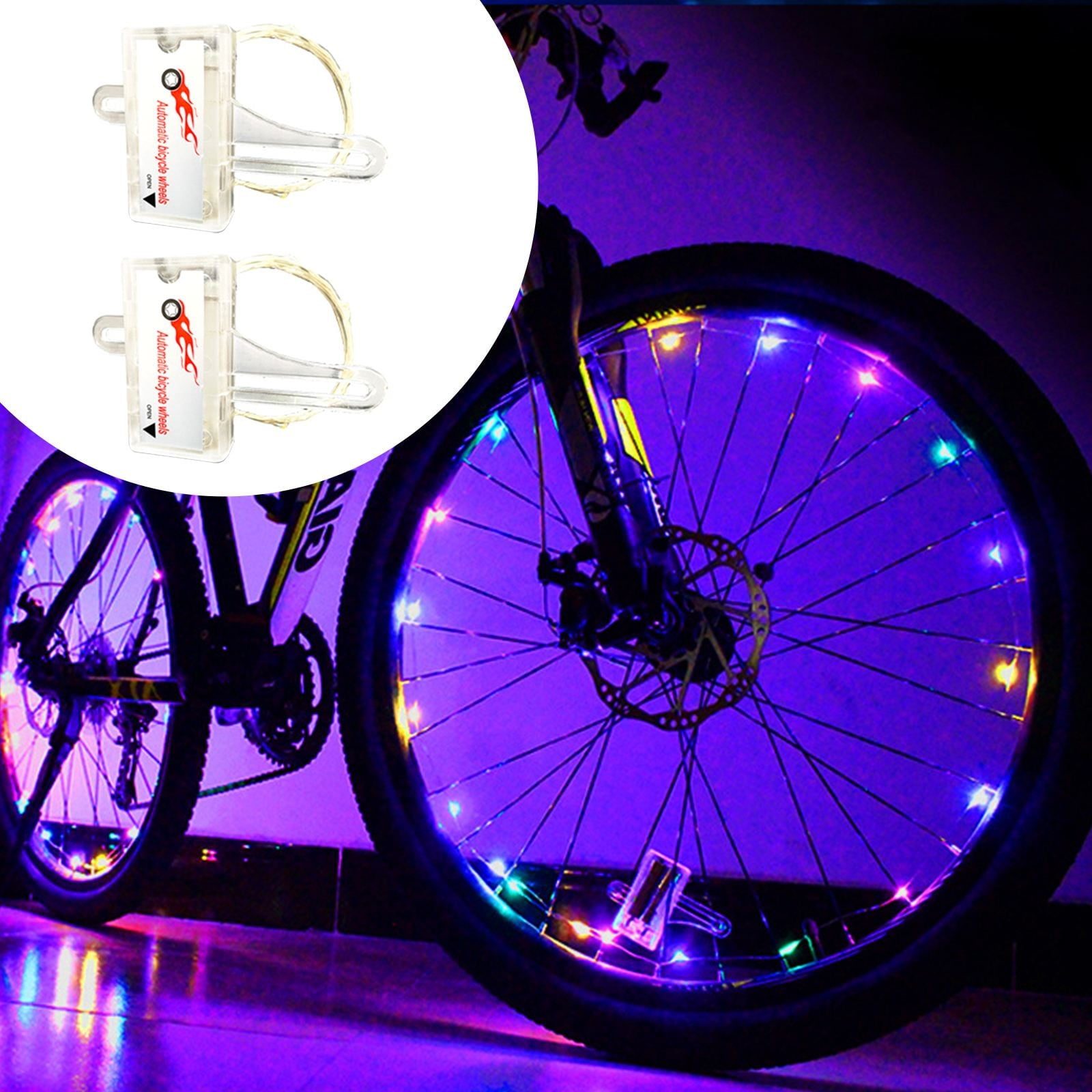 2pcs Plastic Bike Wheel Spoke Light Waterproof MTB Balance Bicycle LED ...