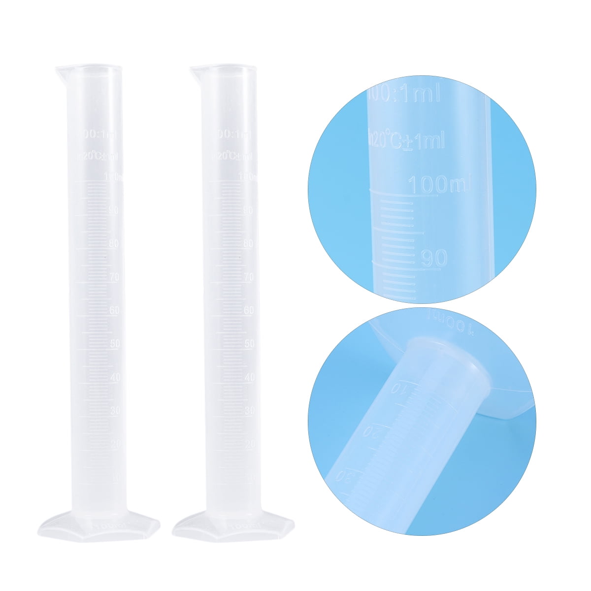 HOMEMAXS Transparent Plastic Measuring Cylinder with Hexagonal Base for ...
