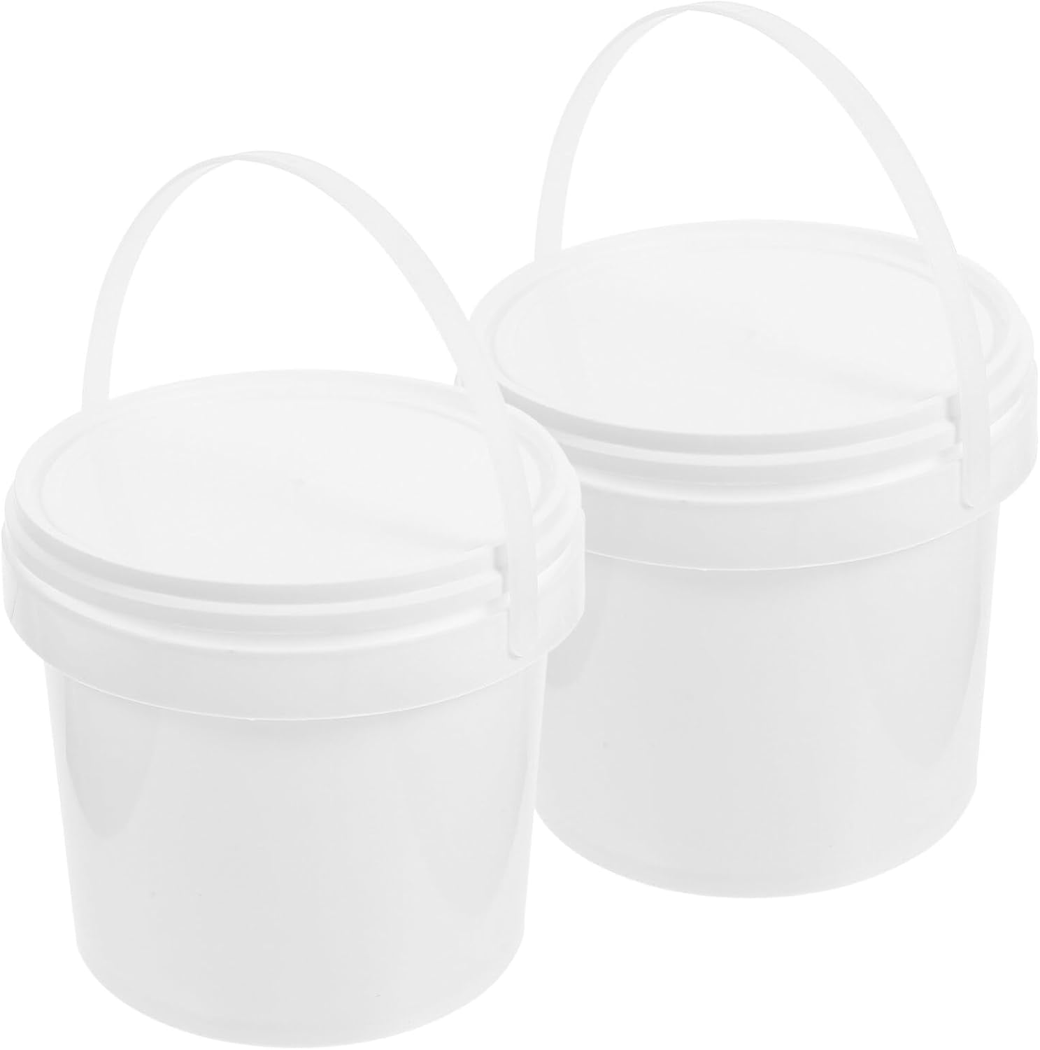 2pcs Plastic Pails with Lids Food Grade Storage Bucket 2L Water Bucket ...