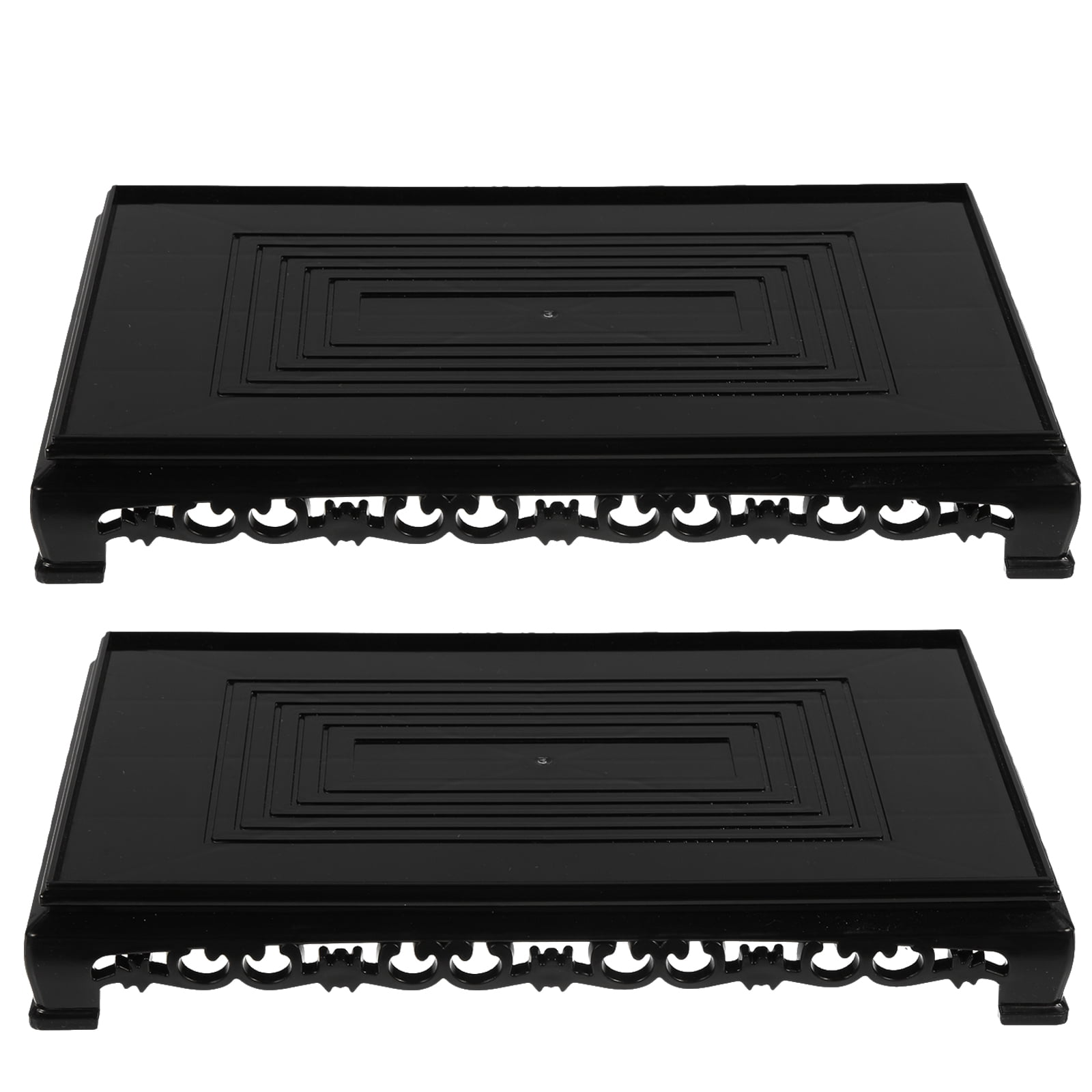 2pcs Plastic Potted Flower Plant Riser Plant Stand Rectangular Display ...