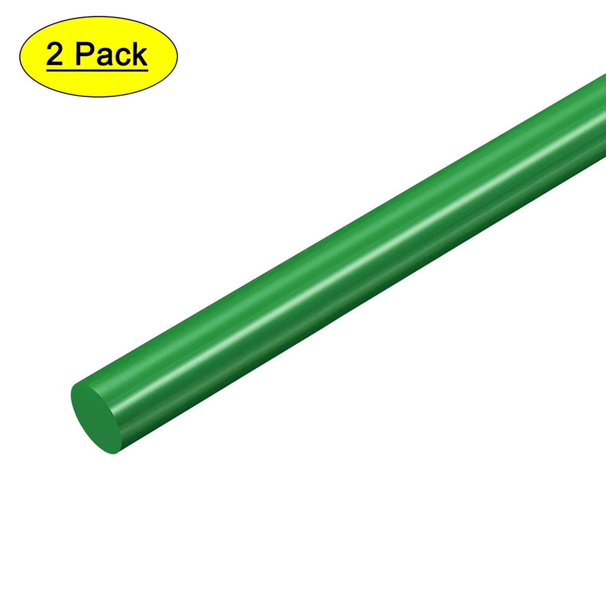 2pcs Plastic Round Rod 1/2" Dia 20" Length Green (POM) Polyoxymethylene ...