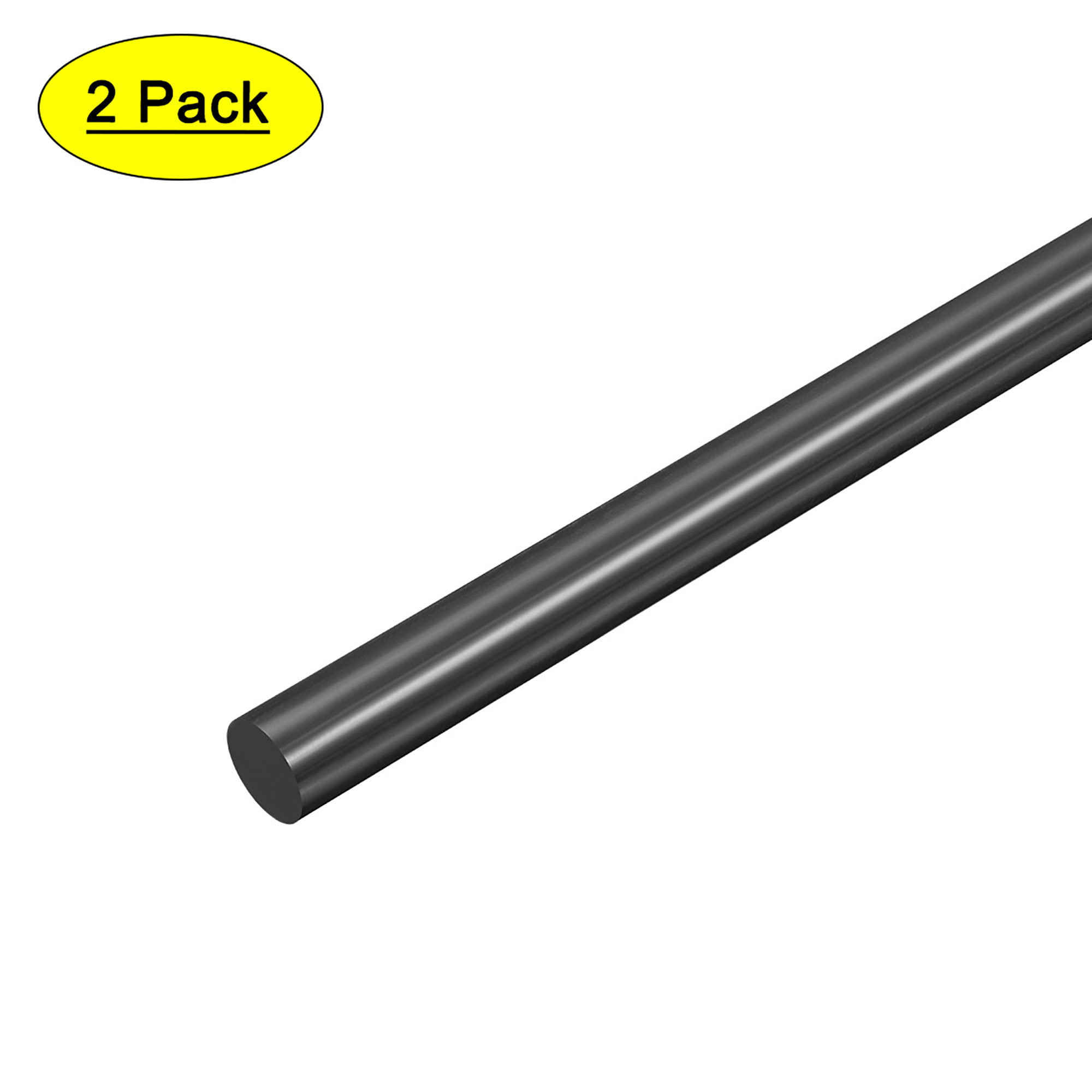 2pcs Plastic Round Rod 1/4" Dia 20" Length Black (POM) Polyoxymethylene ...