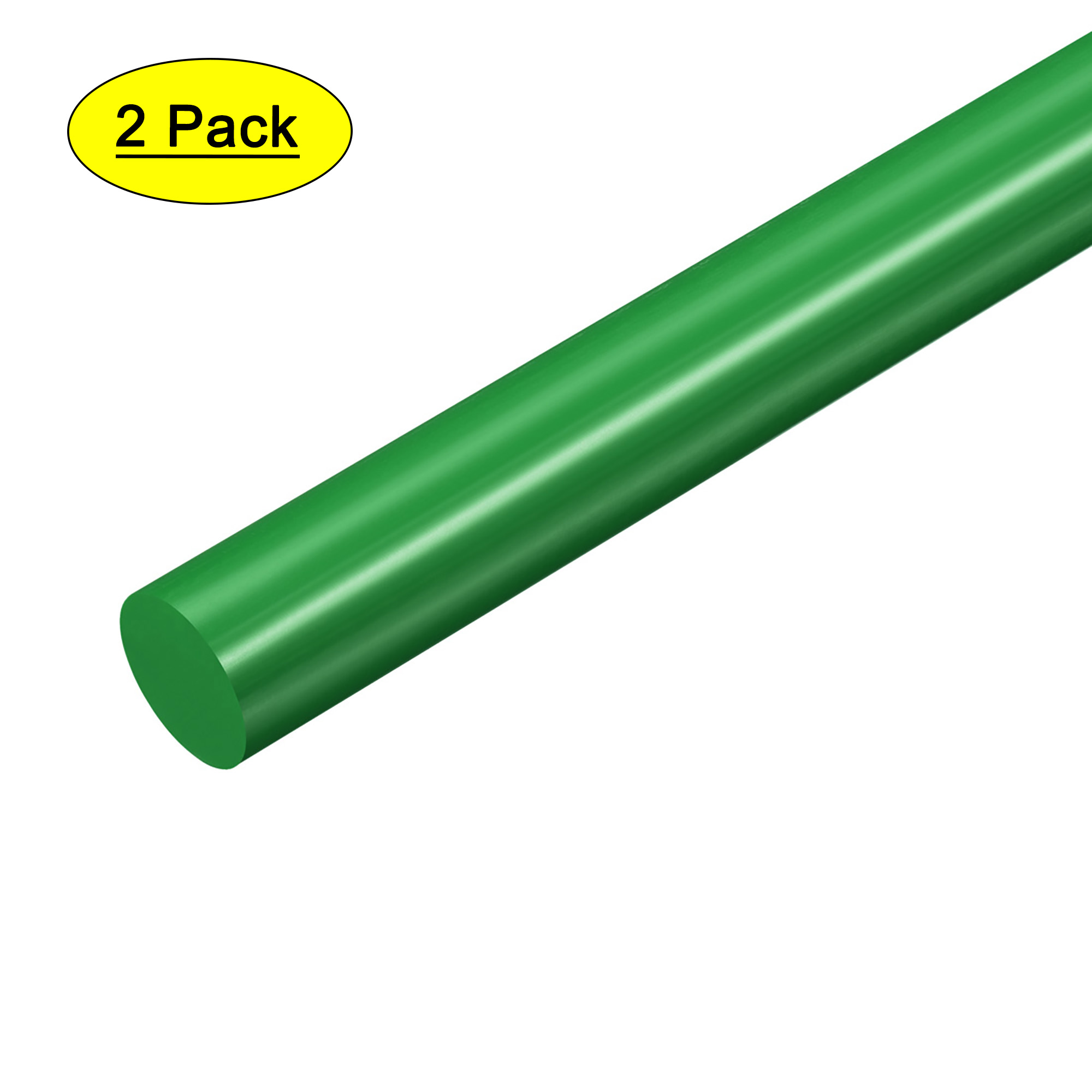 2pcs Plastic Round Rod 13/1" Dia 20" Length Green (POM ...