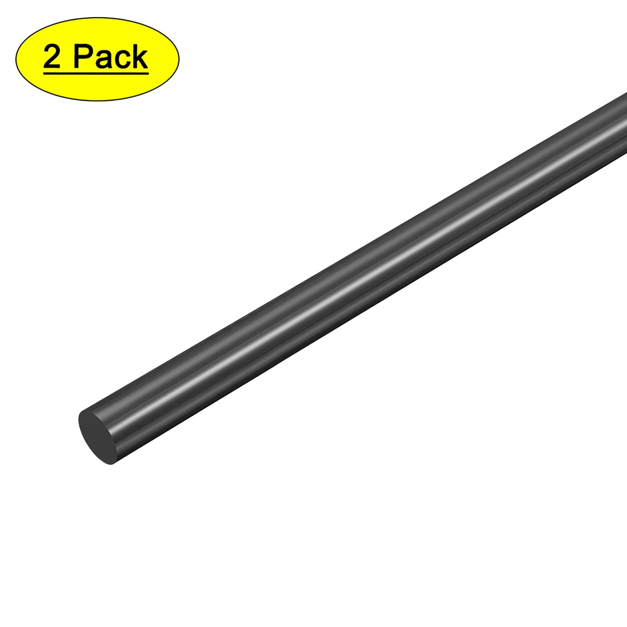 2pcs Plastic Round Rod 3/16" Dia 20" Length Black (POM ...