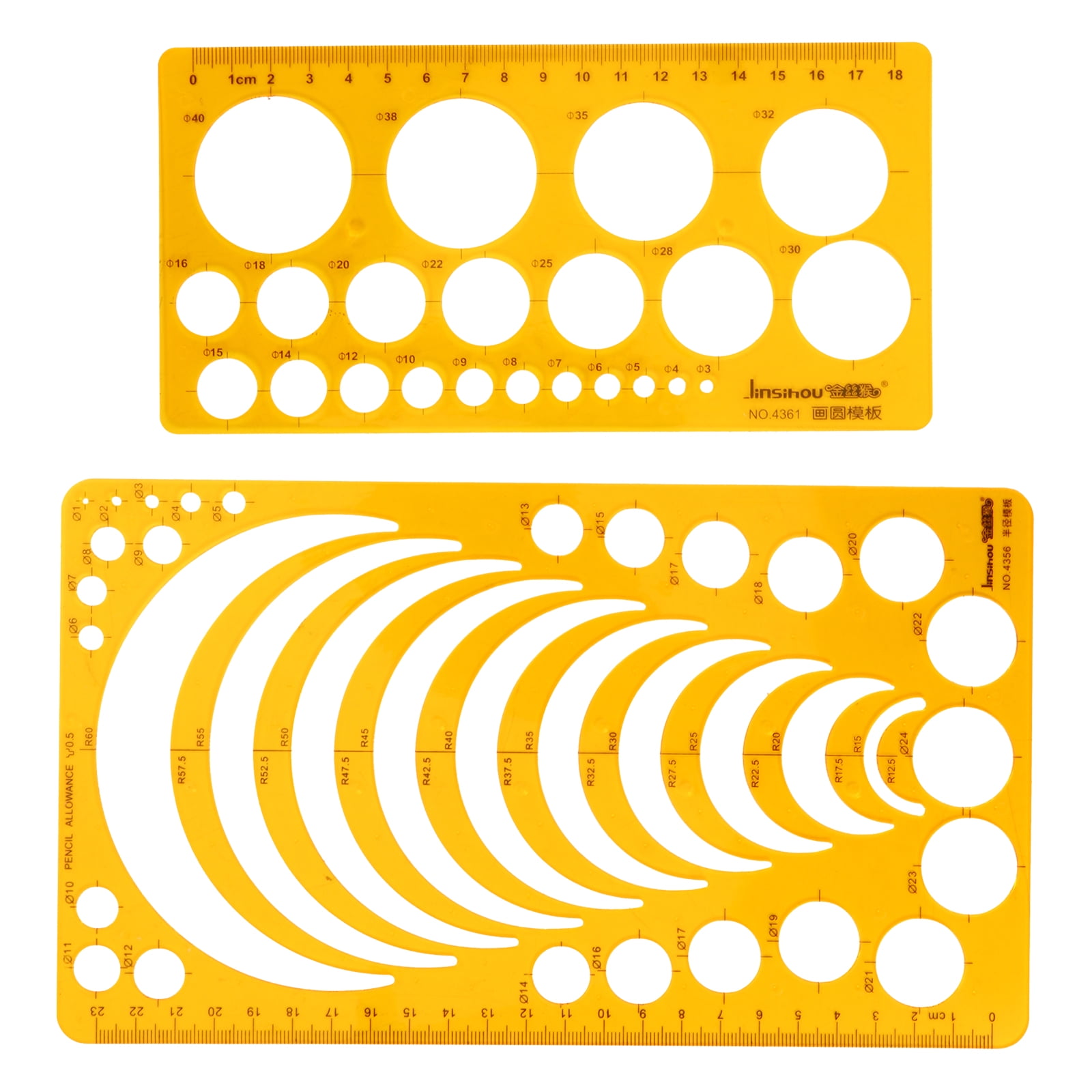 2pcs Plastic Stationery Measuring Tool Painting Ruler Design Template ...