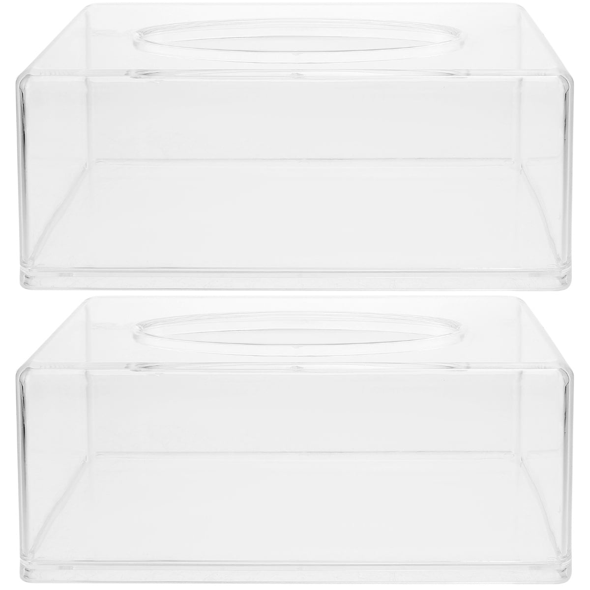 STRANDCHIC Plastic Tissue Box Cover, Transparent and Compact 2Pcs for ...